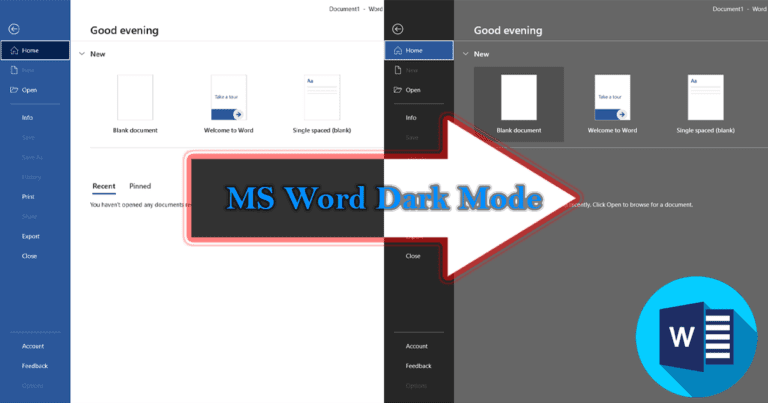 MS Word Dark Mode: Cool Writing Experience -learningsector21